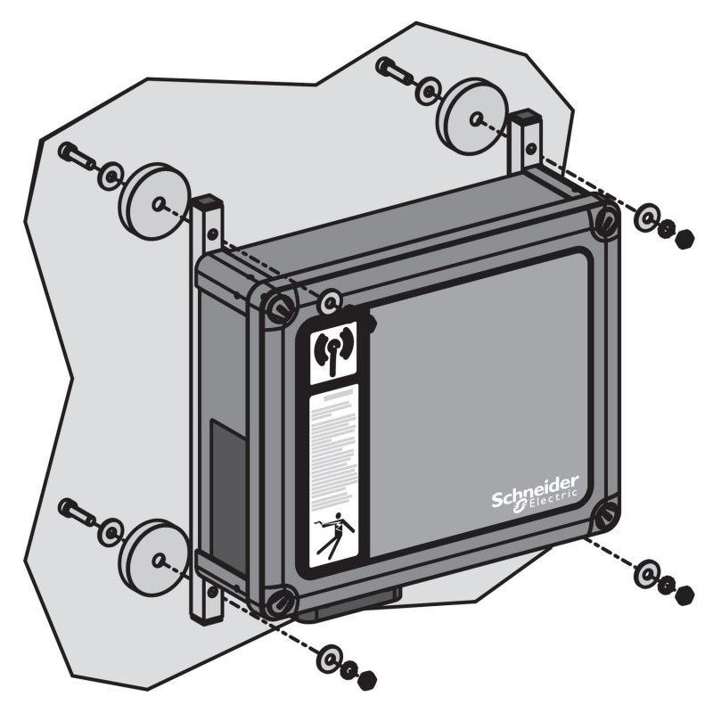 eXLhoist - kit de fixation - support métallique aimanté + silent blocs ...