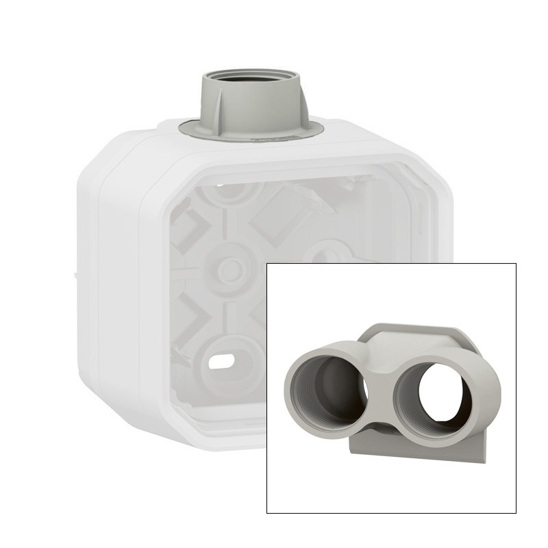Embout presse-étoupe Plexo 2 entrées PG16 gris (069650L)