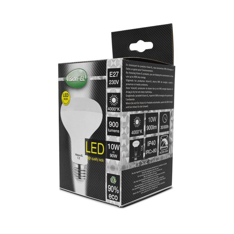Ampoule LED E27 Spot R80 10W 4000K (7668)