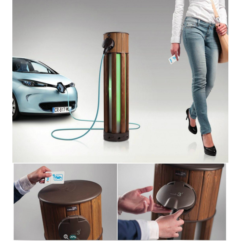 Borne de charge Version Bamboo 2 prises Mode3 - 3 Ph+N 32A (XEV501)