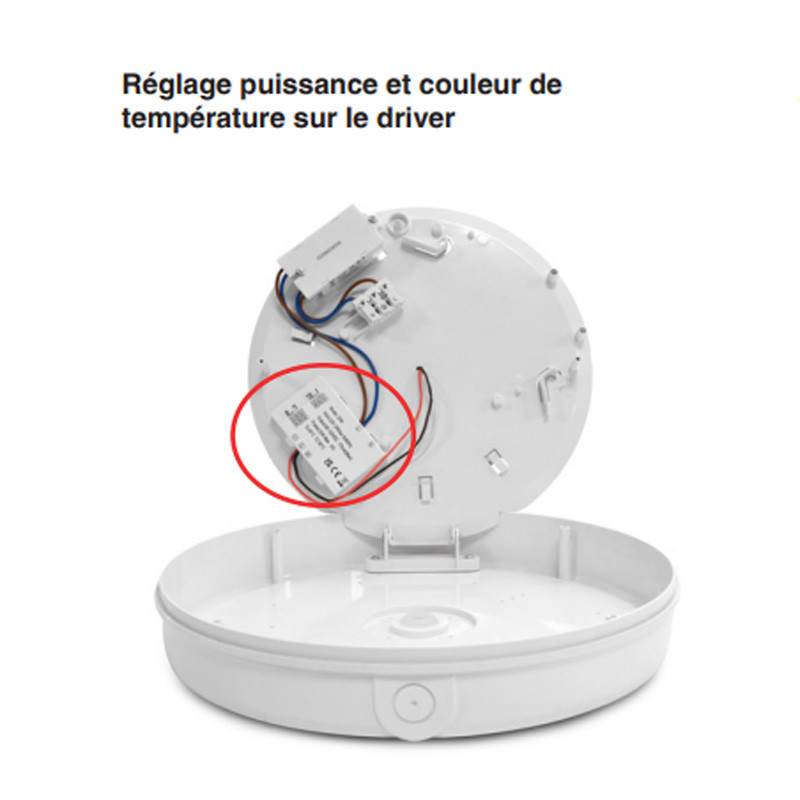 Hublot avec détecteur Azur 10-14-20W 3CCT Blanc (302263)