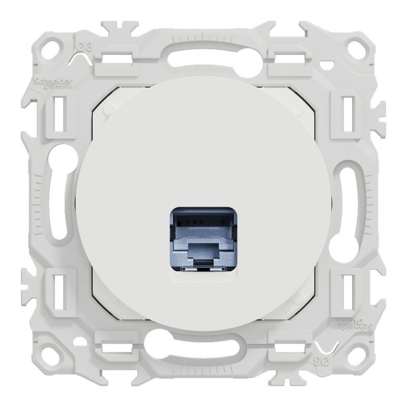 Prise RJ45 Cat6A STP blanche compatible grade 3 Odace (S920477)