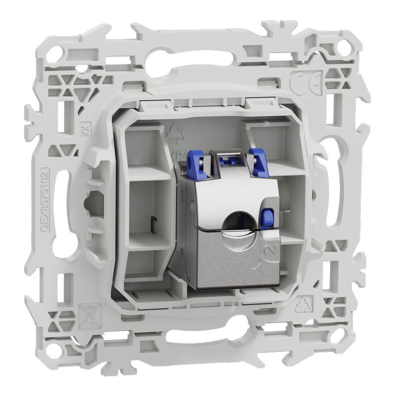 Prise RJ45 Cat6A STP blanche compatible grade 3 Odace (S920477)