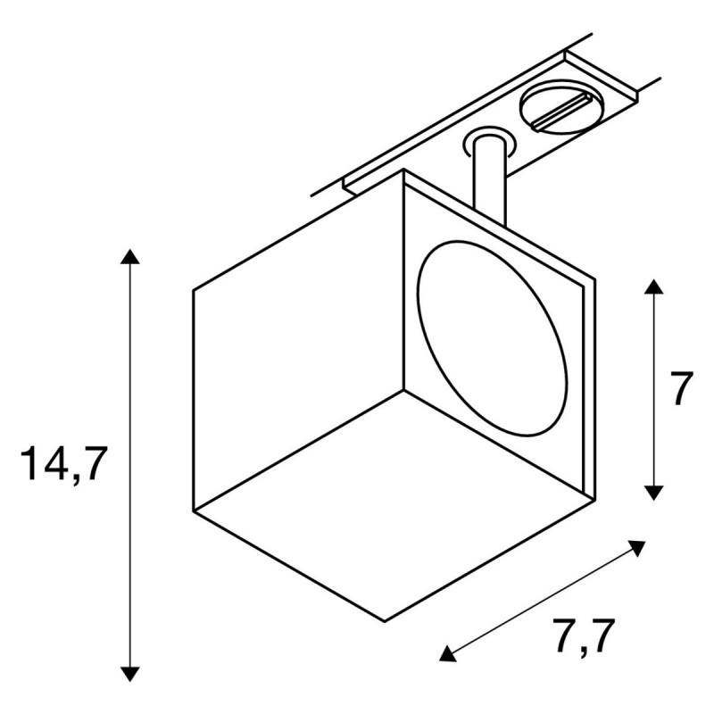 ALTRA DICE TRACK carré gris argent/noir GU10 max. 50W adapt. 1 all (143354)