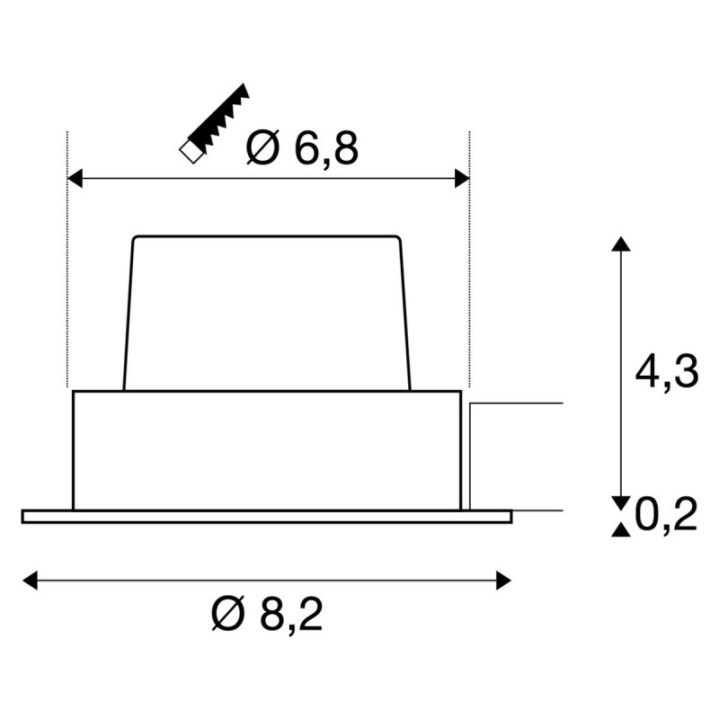 NEW TRIA 68 encastré de plafond intérieur simple rond aluminium brossé ...