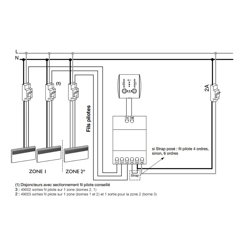 Programmateur modulaire digital chauf élec fil pilote boîtier amb 1 ...