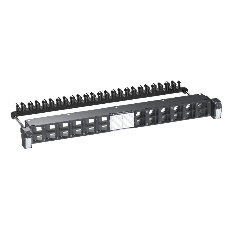 Actassi - panneau d'angle 19p 1U 24 ports - équipé RJ45 S-One STP Cat 6 ...